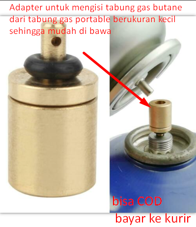 Adapter untuk mengisi tabung gas butane dari tabung gas portable ...