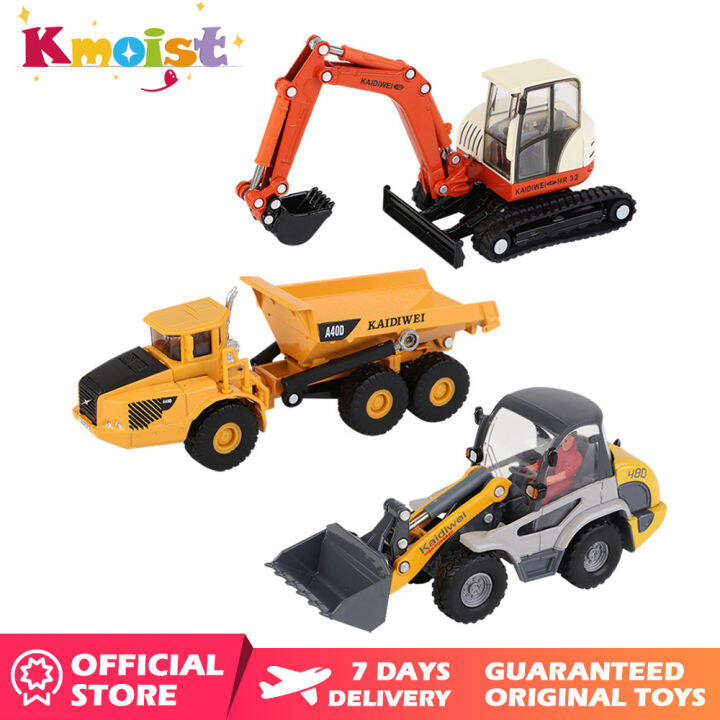 Kmoist 3ชิ้น/เซ็ตอัลลอยวิศวกรรมยานพาหนะรุ่นเด็กแสงส้อมยกโหลดรถดัมพ์ตีนตะขาบรถขุดชุดของเล่นสำหรับ ...