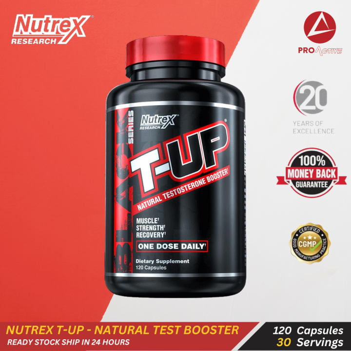 Nutrex T-UP 120 Caps, Natural - Testosterone Booster, Muscle, Recovery ...