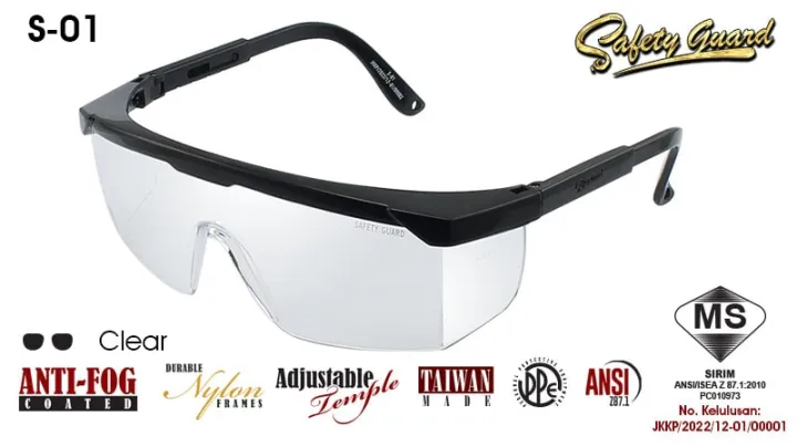 SIRIM DOSH Approval Safety Glasses Safety Guard S-01 PPE 100% UV ...