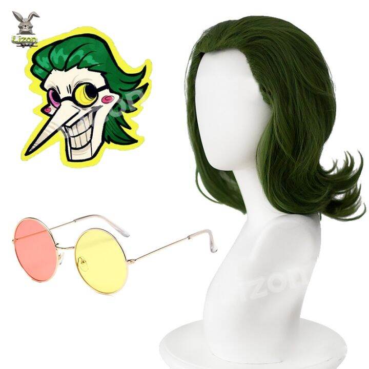 Spamton Cosplay Glasses Spamton Wig Pink Yellow Round Glasses | Lazada PH