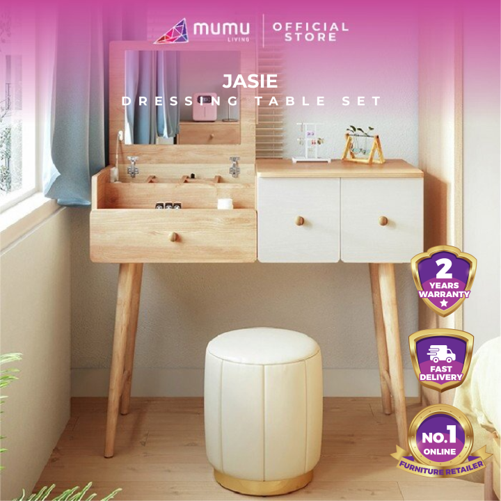 [MUMU Living] Jasie Dressing Table Set | Lazada