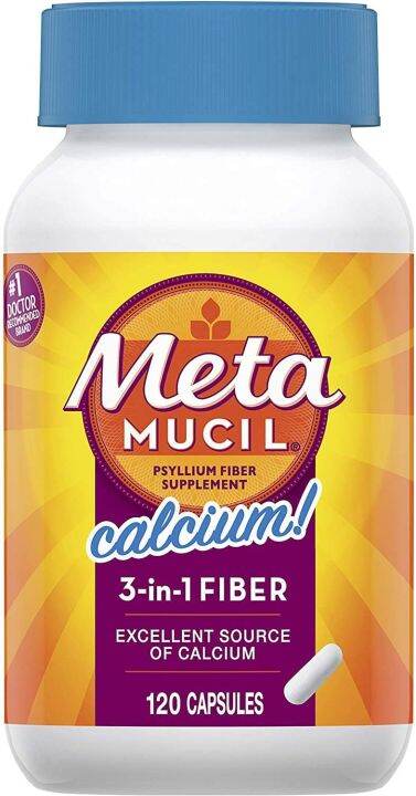 Metamucil | Calcium Psyllium Husk Fiber Supplement 3-in-1 Digestive ...