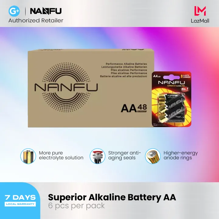 Nanfu Superior Alkaline Battery AA 6 pcs per pack | Lazada PH