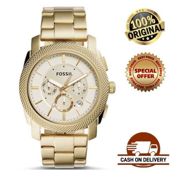 New Original Fossil FS5193 Machine Chronograph Gold Tone Multi ...