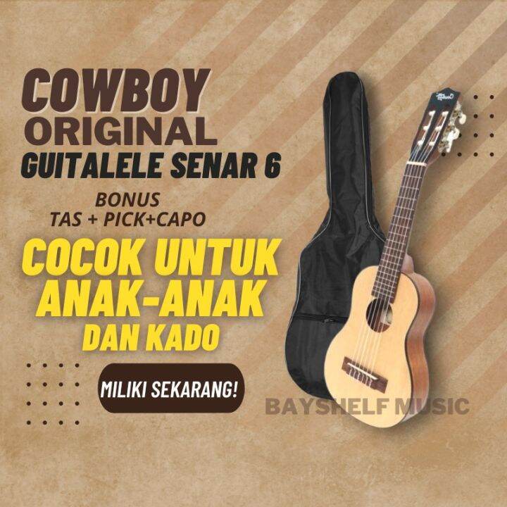 Gitar Mini Kecil Guitalele Gitar Lele Gitarlele Senar 6 Cowboy Original ...