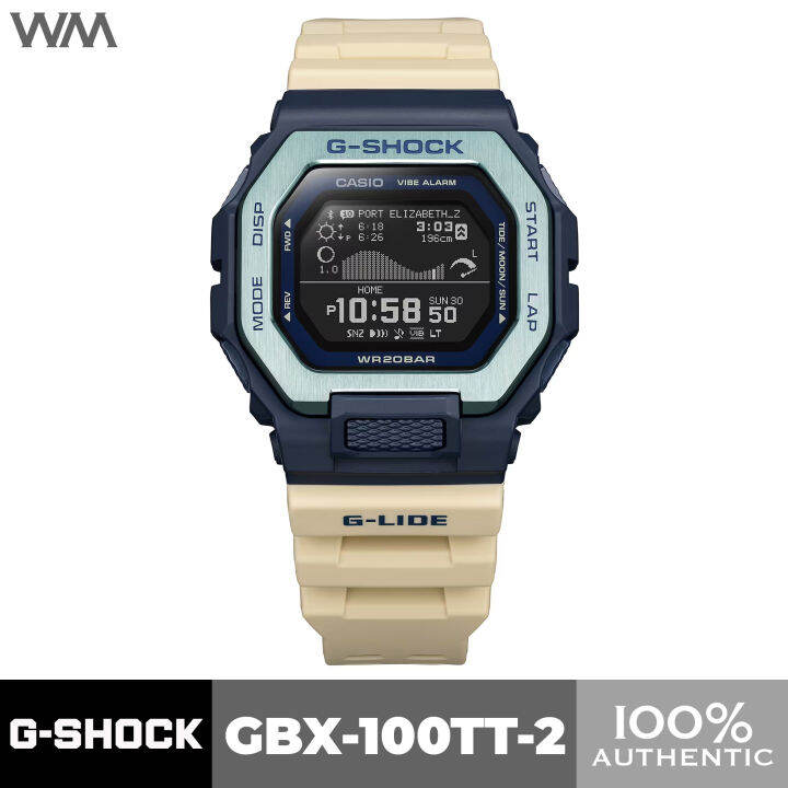 Casio G-SHOCK G-LIDE GBX-100 Memory in Pixel LCD Digital Bluetooth Watch Series GBX-100TT-2 ...