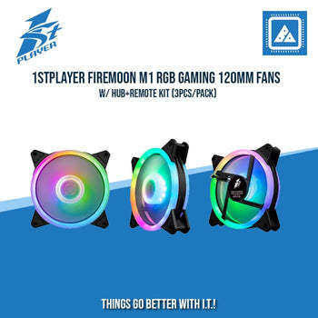 1STPLAYER FIREMOON M1 RGB GAMING 120MM FANS W/ HUB+REMOTE KIT (3PCS ...