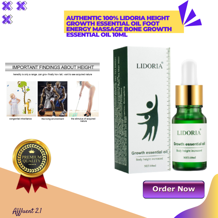 Authentic 100% Lidoria Height Growth Essential Oil Foot Energy Massage ...