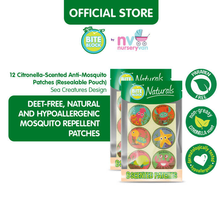 Bite Block Naturals Insect Repellent Citronella Patches 12s | Lazada PH