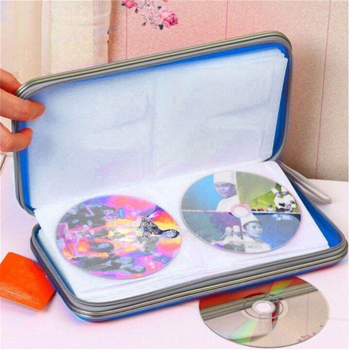 ปิดซิป Disc Storage Case 80 PCS CD VCD DVD Holder Portable Hard Box ...