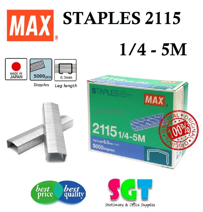 MAX Staples 2115 ( 1 / 4 - 5m ) - 5000's / Box | Lazada