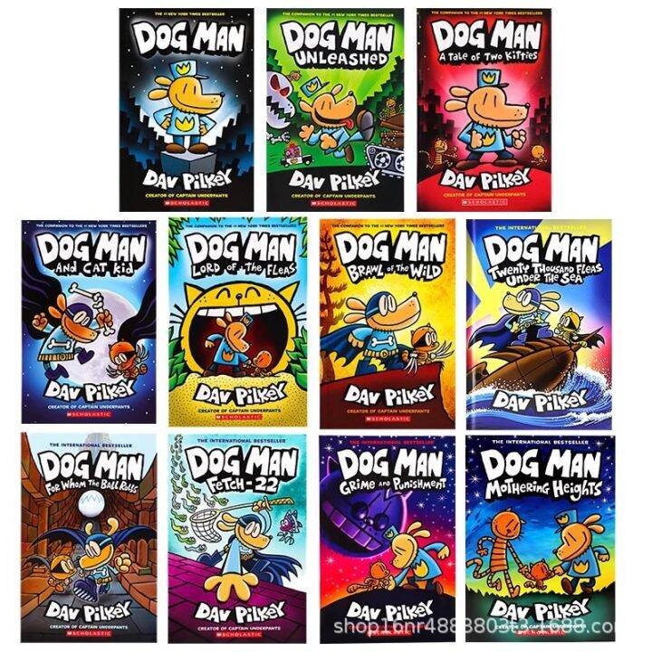 การ์ตูนเด็ก Dogman แต่งโดย Dav Pilkey ปกแข็ง Comic แนวตลก หนังสือภาษา ...