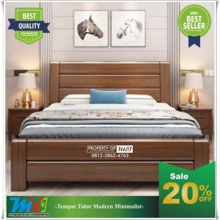 tempat tidur kayu minimalis | Lazada Indonesia