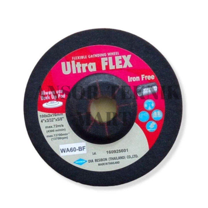 ULTRA FLEX Batu Gerinda Asah Poles Potong AC60/WA60 Flexible Grinding Wheel 4inch ULTRA FLEX ...