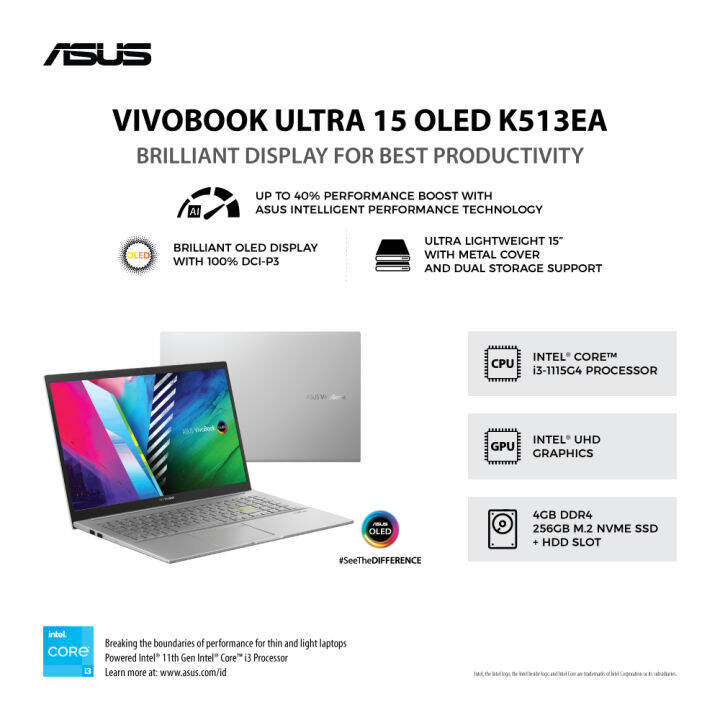 ASUS VivoBook Ultra 15 OLED K513EA-OLED325/OLED329 i3-1115G4 | Lazada ...