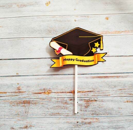 cake topper toper hiasan kue tema motif wisuda gradution congratulation ...
