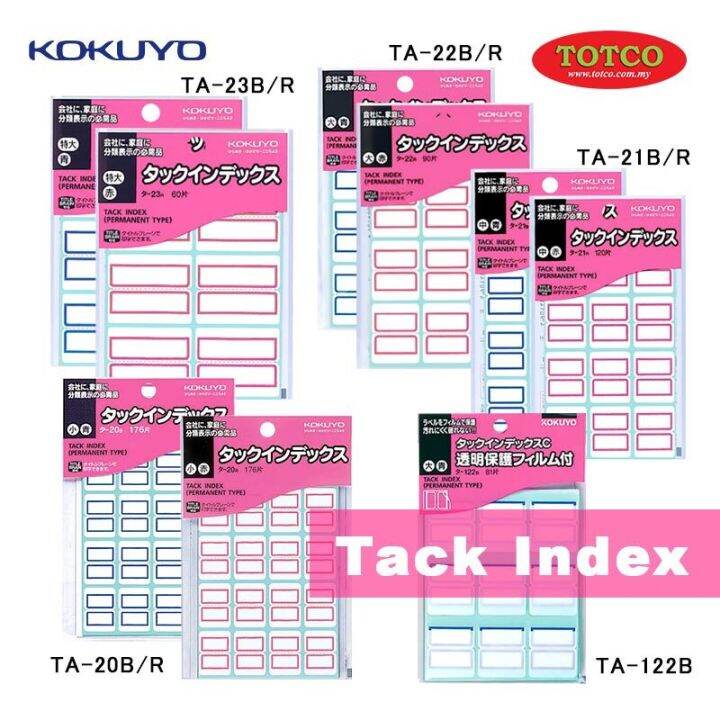 Kokuyo Tack Title / Tack Index label sticker TA-20/21/22/23 ( Blue ...