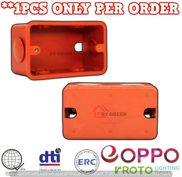 1PCS Rectangular Orange PVC Electrical Conduit Junction Box | Lazada PH