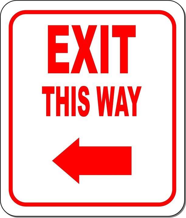 EXIT This Way Directional Left Arrow RED Aluminum Composite Outdoor ...