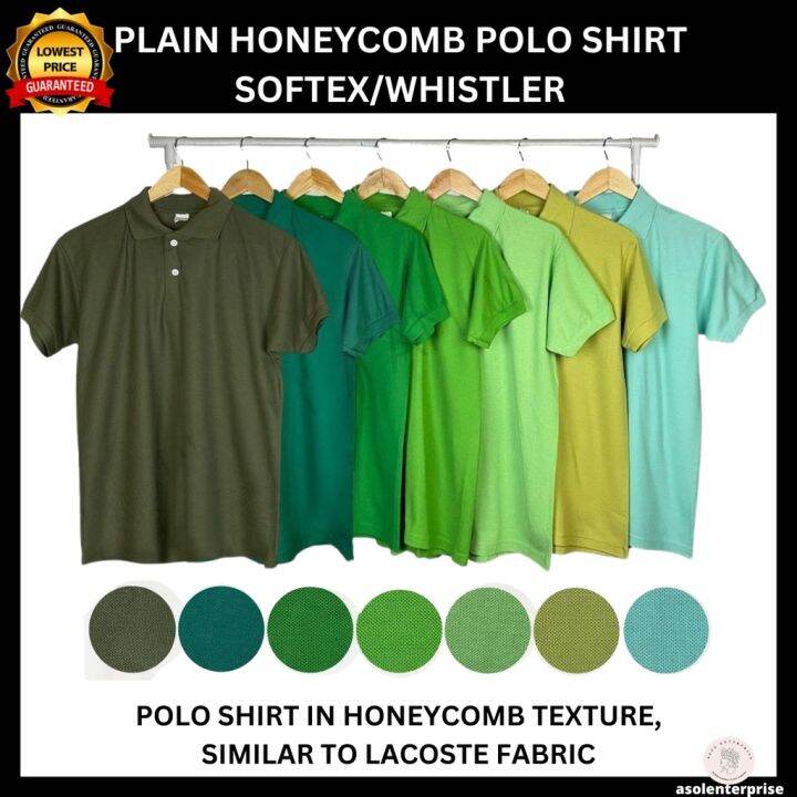 Unisex Plain Polo Shirt Softex Whistler Honeycomb DkGreen Emerald Green ...
