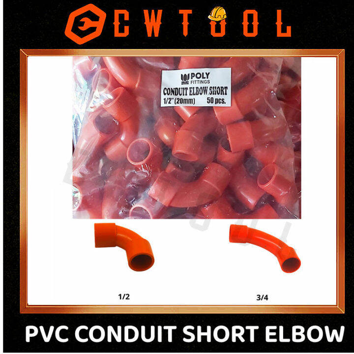 PVC Conduit Elbow SHORT 1/2 3/4 1 Orange Electrical Conduit Elbows Per ...