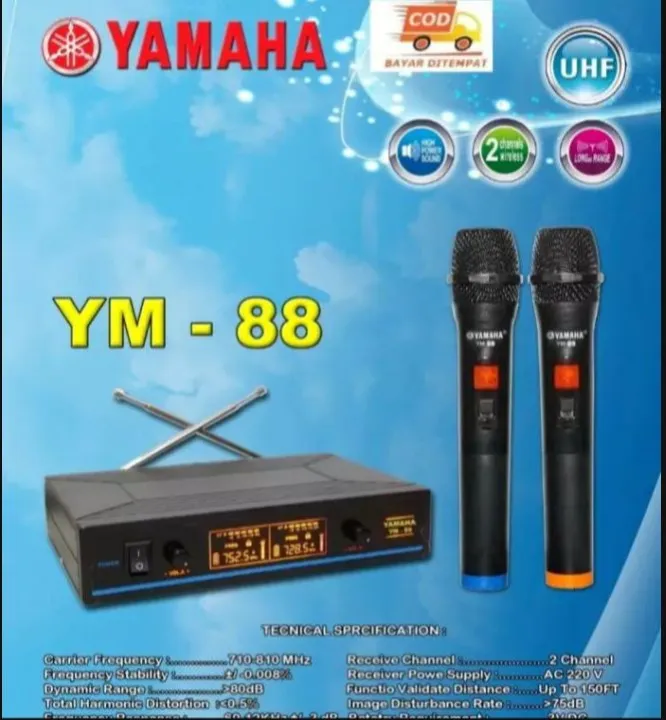 mic wireless YAMAHA YM-88 Wireless microphone terbaru | Lazada Indonesia