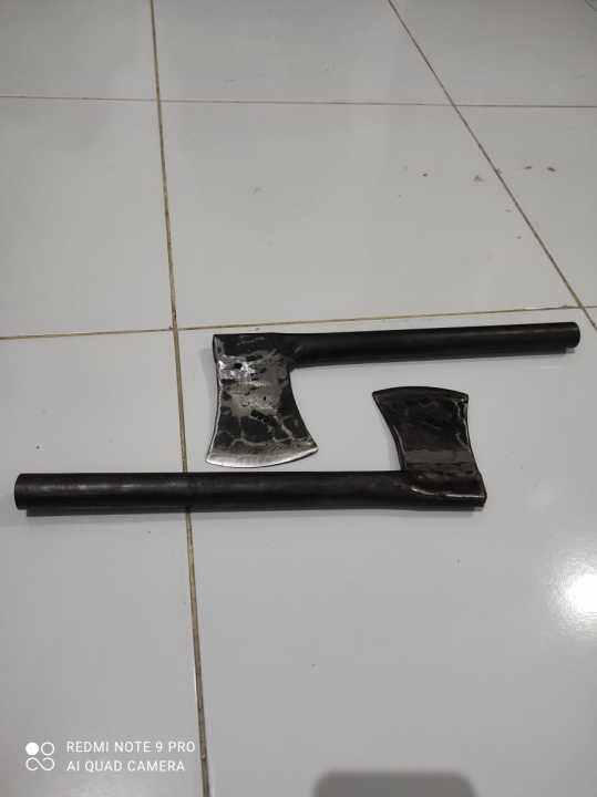 KAMPAK BAJA HITAM ASLI/KAMPAK DAGING TULANG TAJAM/GAGANG PIPA TEBAL ...