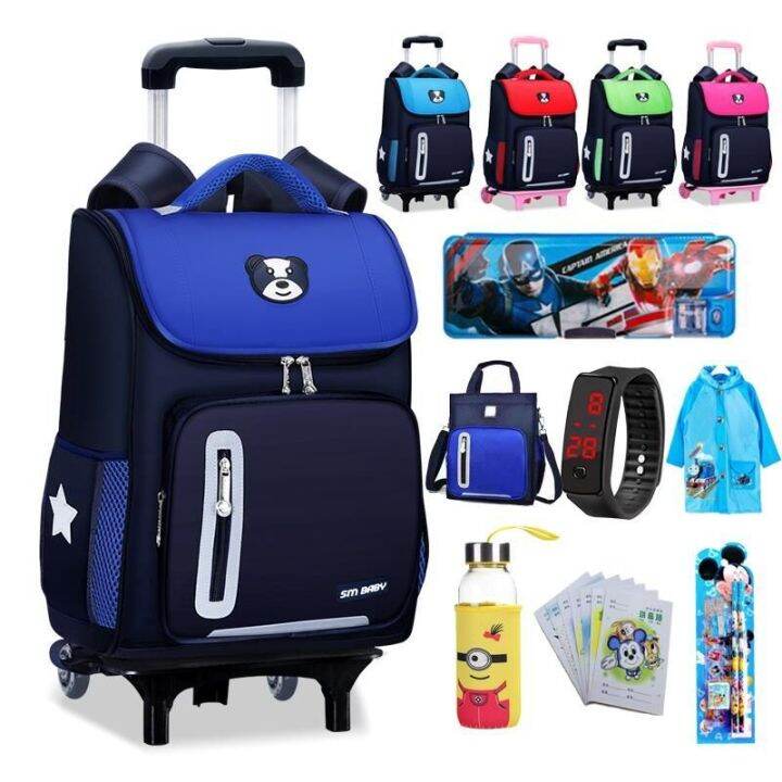 Trolley schoolbag boys primary school children grades 1-3-6 girls six ...