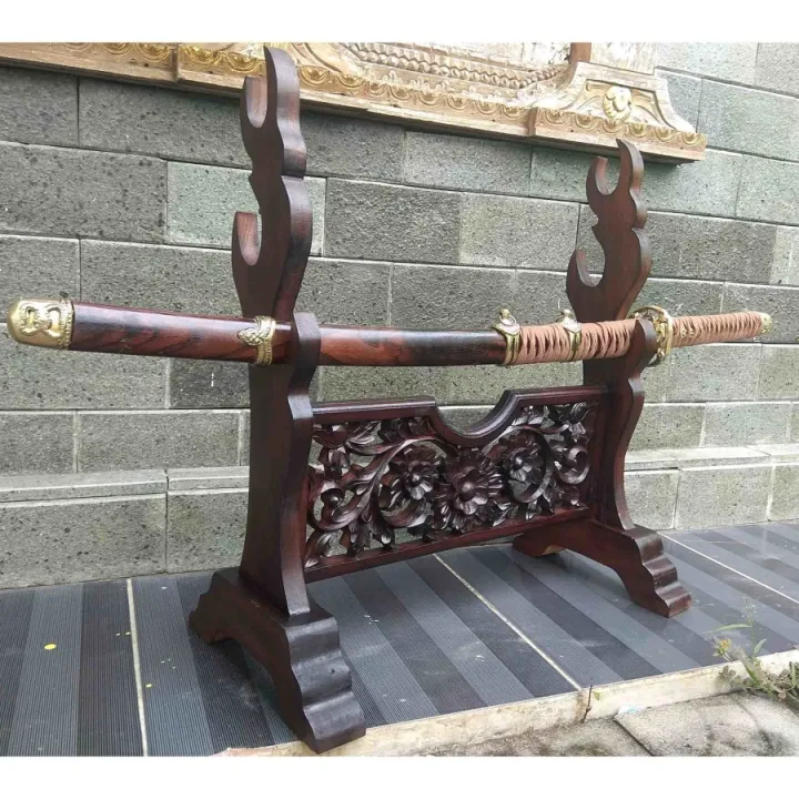 Stand Dudukan Tempat Pajangan Pedang Katana Samurai Kake Ukiran Kayu ...