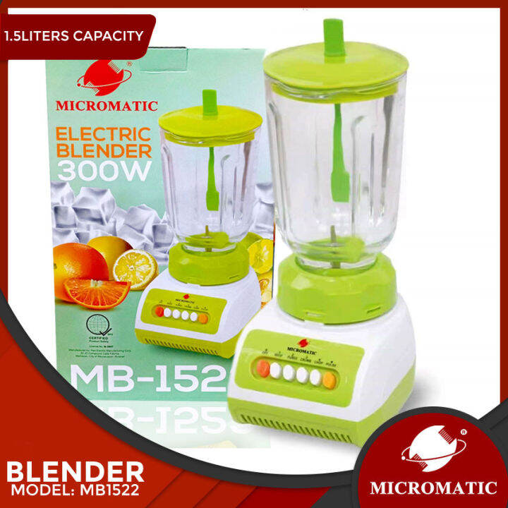 Micromatic MB-1522 1.5Liters 300W 4speed Mode Glass Jar Blender with ...