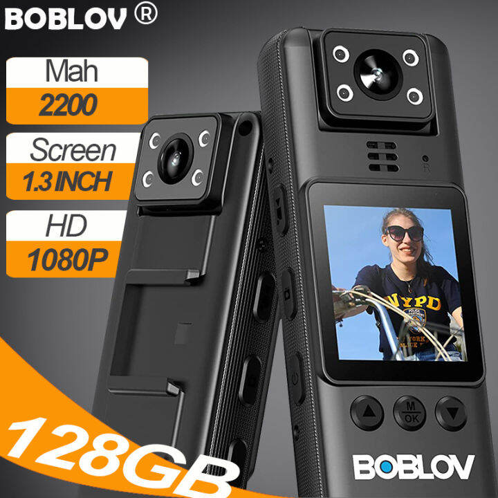 BOBLOV A23 Body Worn Mini Action Police Camera 180° Rotate Lens Night ...