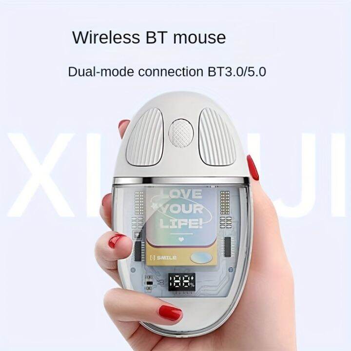BT Transparent wireless Mouse Mute for mobile phone iPad desktop laptop ...