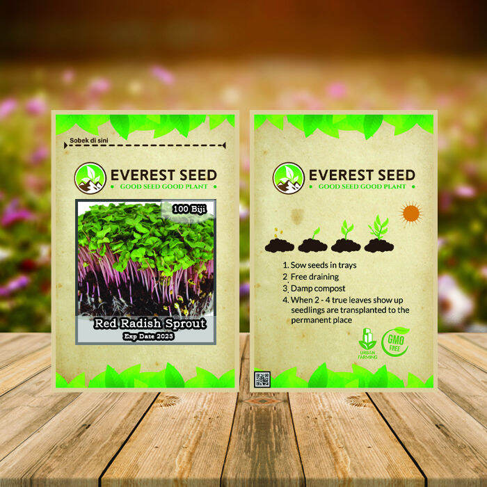 isi 100 Benih Red Radish Sprout Microgreen Everest Seed - Easy to Grow ...
