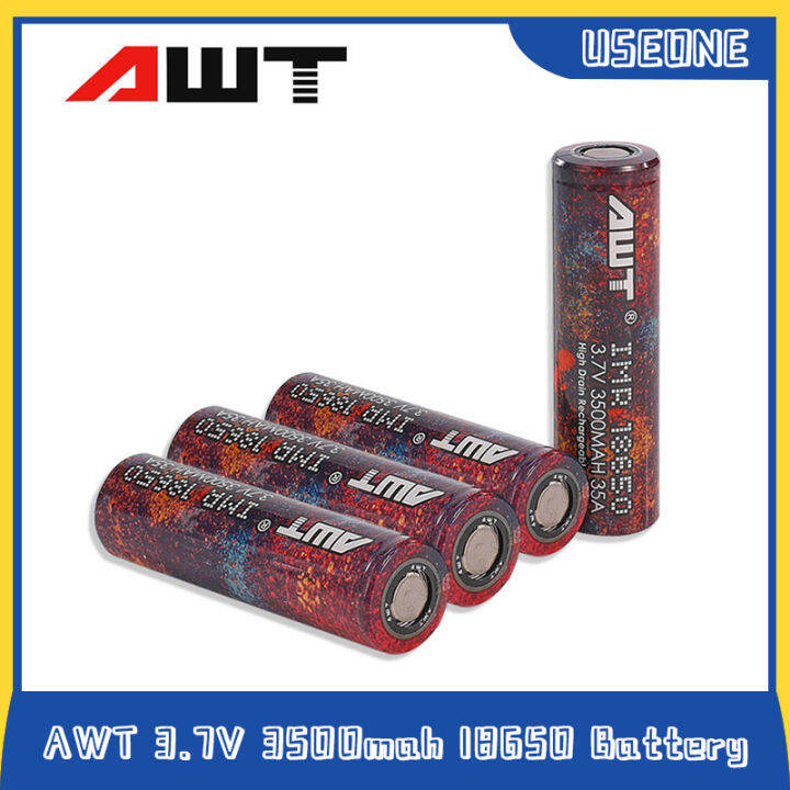 AWT 3.7V 18650 3500mah battery IMR 18650 35A lithium-ion rechargeable ...