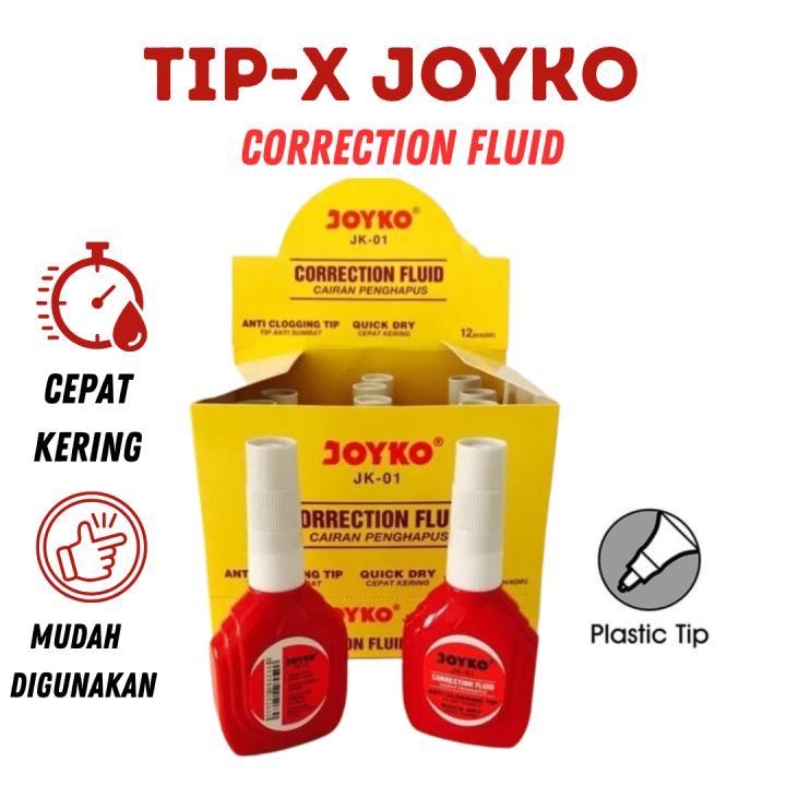 [ PROMO BUY 1 GET 1 ] Tipex Cair Joyko JK-01 / Alat Penghapus Pulpen ...