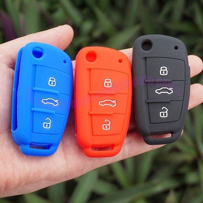 silicone rubber car key fob cover case protect skin cap set for Audi A1 A2 A3 A4 TT Q3 Q5 R8 S6 ...