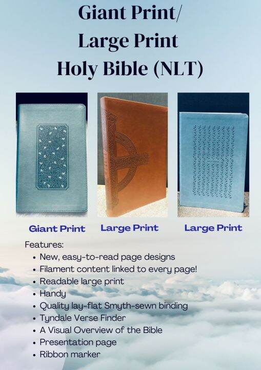 Giant Print Bible / Large Print Bible - NLT (Red Letter, Leatherlike ...