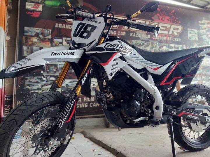DECAL DTRACKER FULLBODY CUSTOM SUPERMOTO HITAM PUTIH KEREN | Lazada ...