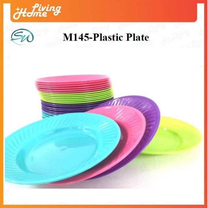 Plastic Plate 22cm Pinggan Plastik 22cm- M145 Made in Malaysia | Lazada