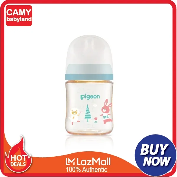 Pigeon SofTouch Wide-Neck PPSU Nursing Bottle, Animal 160ml | Lazada