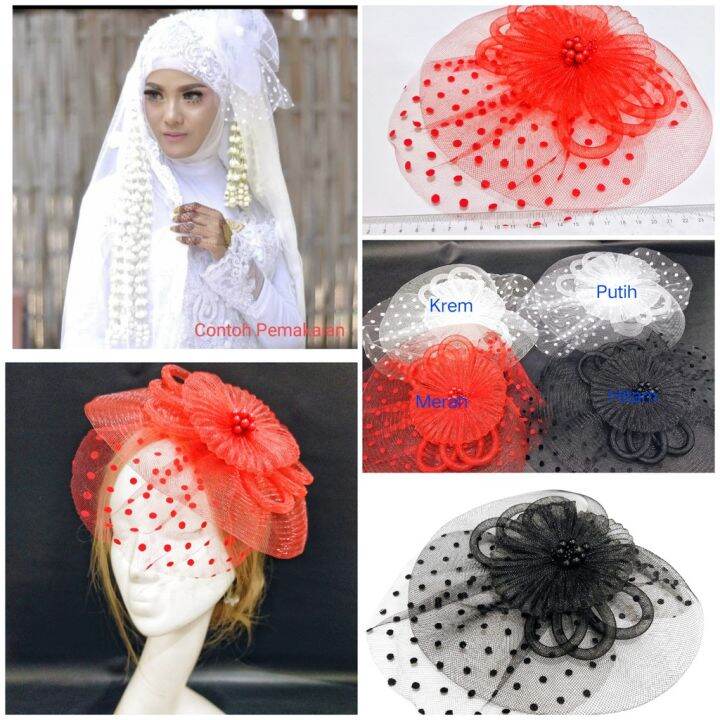 [HP49] Headband tile hiasan rambut topi jala | Lazada Indonesia