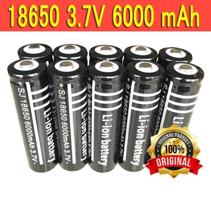 【COD】 Rechargeable Battery 18650 3.7V 6000mAh Li-ion Tip Original For ...