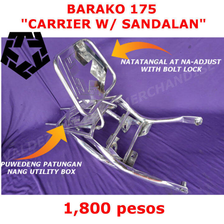 Kawasaki Barako 175 Carrier Backrest Stainless with Sandalan Carrier ...