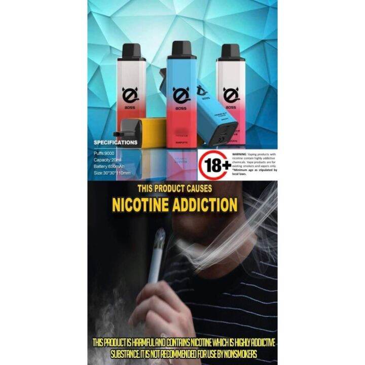 Boss Titanium 9000 Puffs Disposable Pod Up to 9k puffs Dispo | Lazada PH