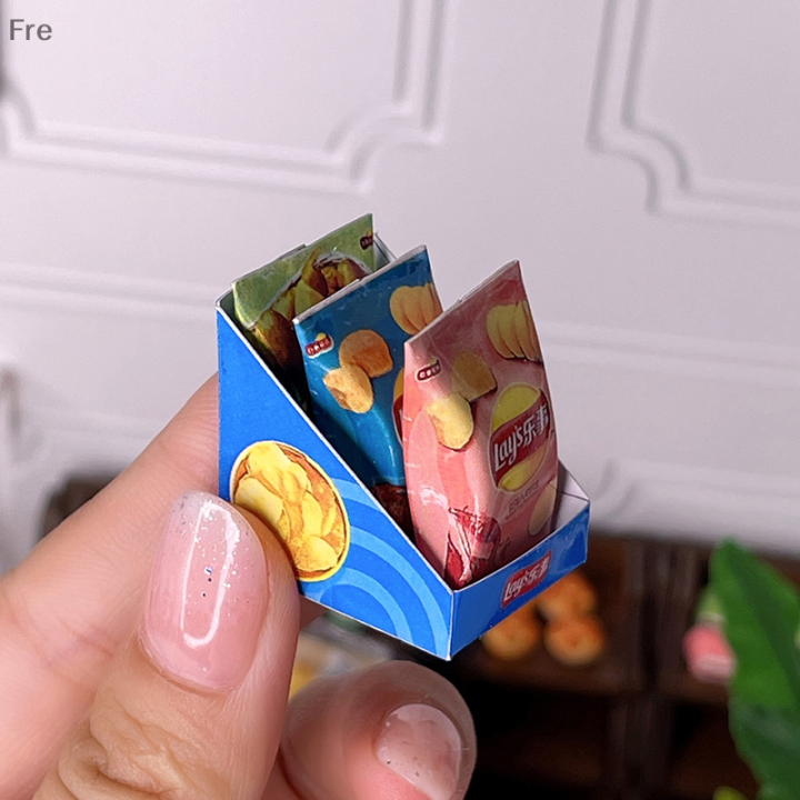 Fre 1Set 1:12 Dollhouse Miniature Potato Chips Snack Model W/Back Box ...