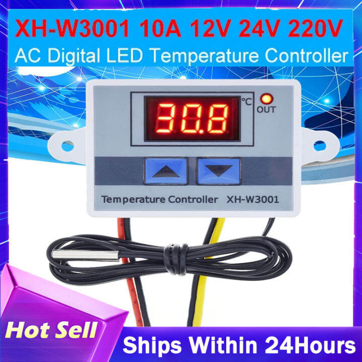 TZT 10A 12V 24V 220VAC Digital LED Temperature Controller XH-W3001 for ...