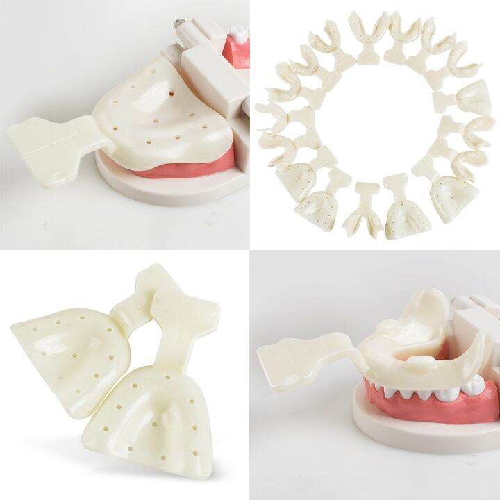 17Pcs/Set Dental Impression Trays Autoclavable Teeth Holder Edentulous ...