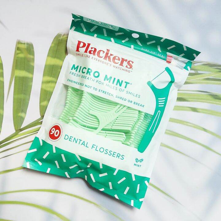 ไหมขัดฟัน รสมิ้นต์ Micro Mint Dental Flossers Mint 90 Count (Plackers®) | Lazada.co.th