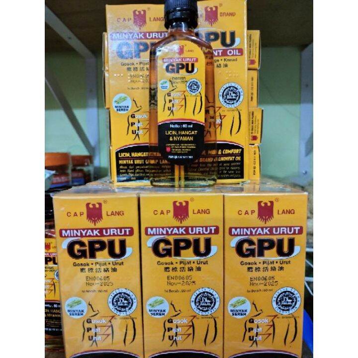 Minyak Urut GPU Cap Lang Asli Indonesia | Lazada